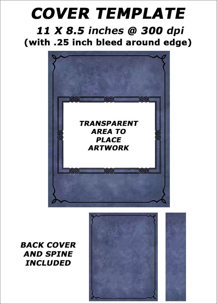 Cover template - Blue Leather (landscape image) - RPG Stock Art - Dean ...