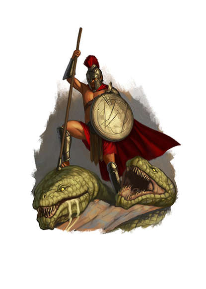 Filler spot colour - character: spartan hydra slayer - RPG Stock Art ...