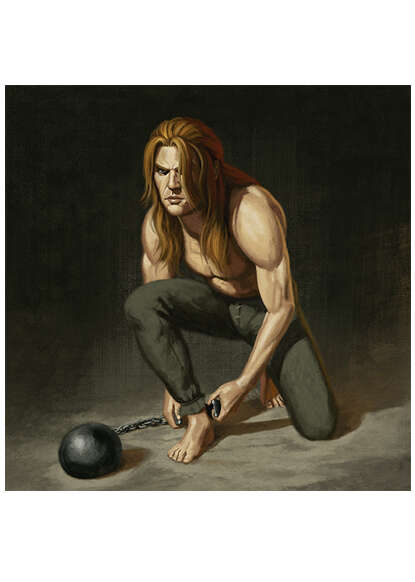 Colour card art - character: prisoner escaping - RPG Stock Art - Dean ...