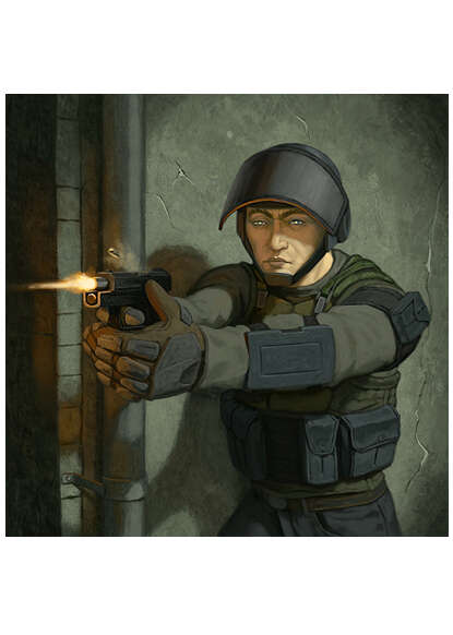 Colour card art - character: soldier - RPG Stock Art - Dean Spencer Art ...