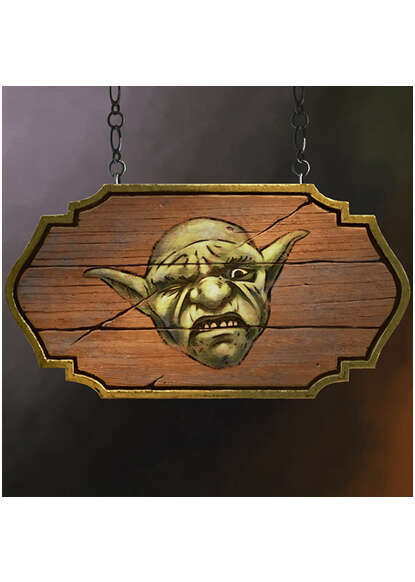 Colour card art - items: tavern sign: the disgruntled goblin- RPG Stock ...