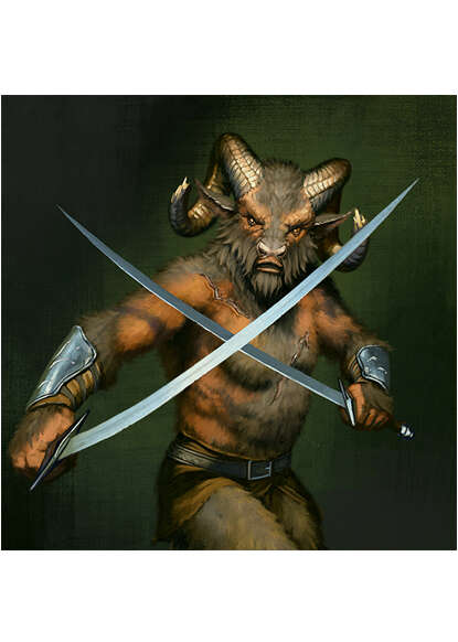 Colour card art - character: beastman warrior - RPG Stock Art - Dean ...