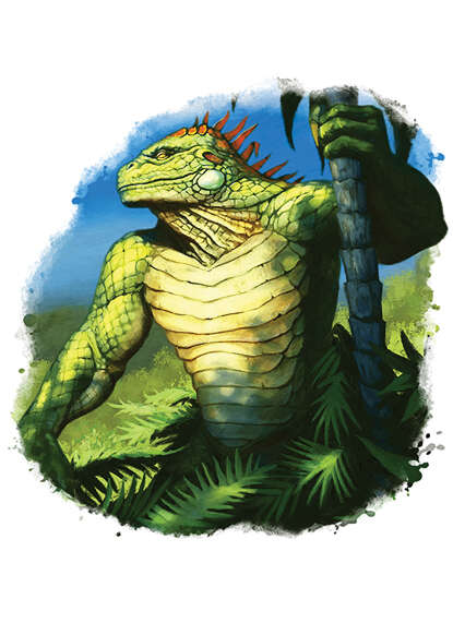 Filler spot colour - character: lizardman druid - RPG Stock Art - Dean ...