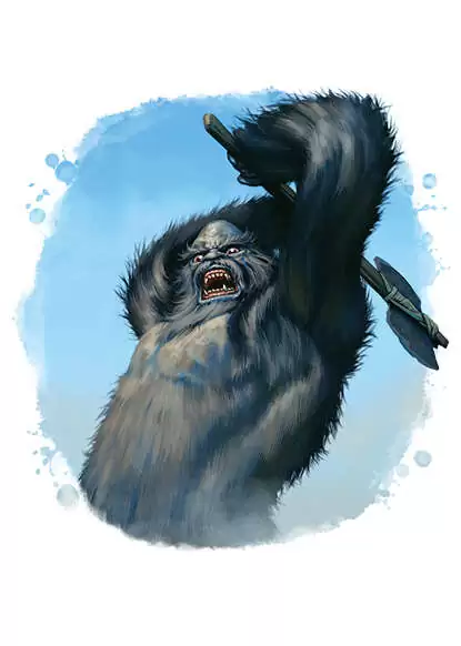 Filler spot colour - character: ape-man with axe - RPG Stock Art - Dean ...