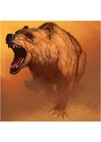 Colour card art - creature: bear charging - RPG Stock Art - Dean ...