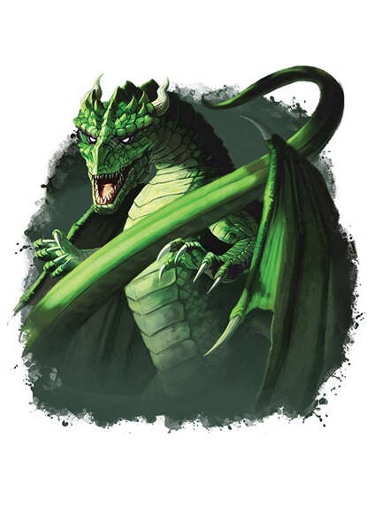 Filler spot colour - dragon: green - RPG Stock Art - Dean Spencer Art ...