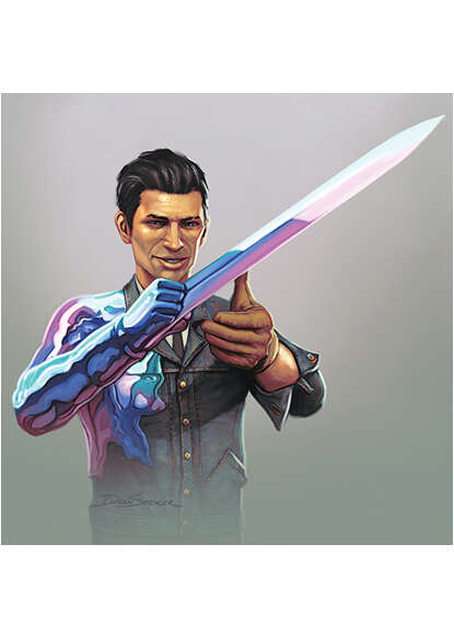 Colour card art - character: liquid metal engineer - RPG Stock Art ...