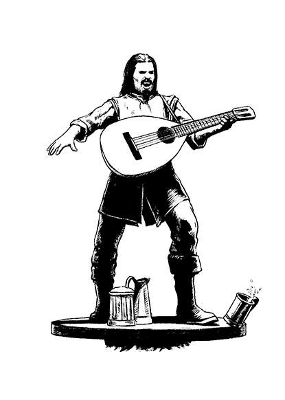 Filler spot - character: bard playing - RPG Stock Art - Dean Spencer ...