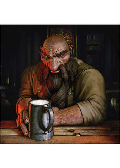 Colour card art - character: dwarf bartender - RPG Stock Art - Dean ...