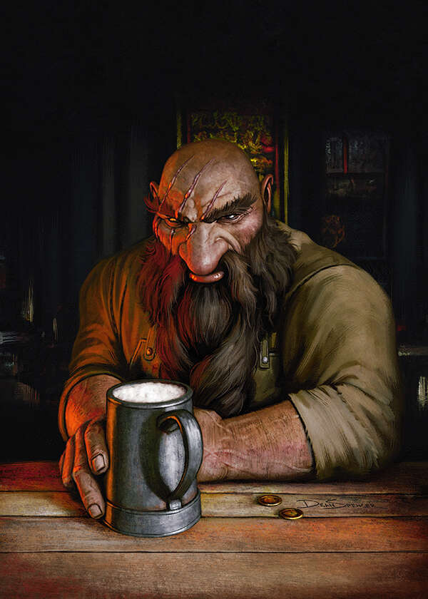 Cover full page - Dwarf Bartender - RPG Stock Art - Dean Spencer Art | Cover Full Page ...