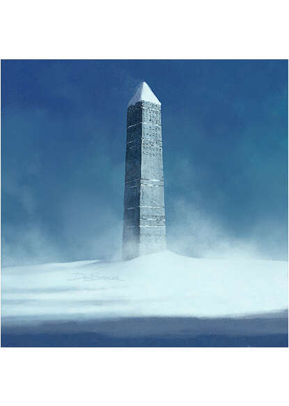 Colour card art - environment: obelisk snow - RPG Stock Art - Dean ...