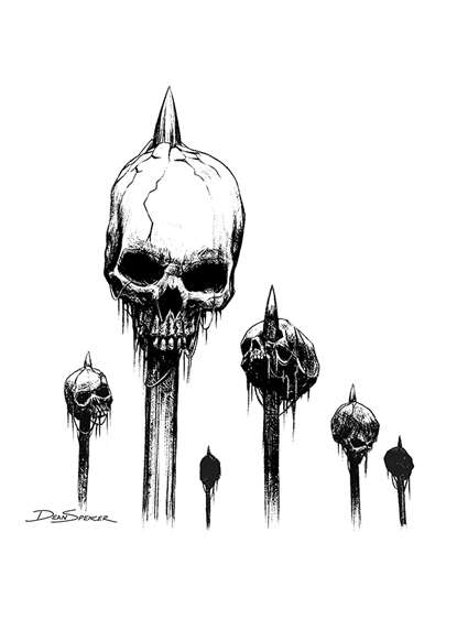Filler spot - items: skulls on spikes - RPG Stock Art - Dean Spencer ...