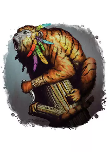 Filler spot colour - creature: genetically engineered howler monkey ...