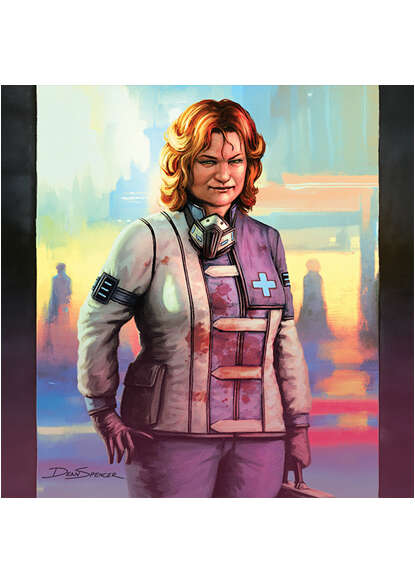 Colour card art - character: cyberpunk street doctor - RPG Stock Art ...