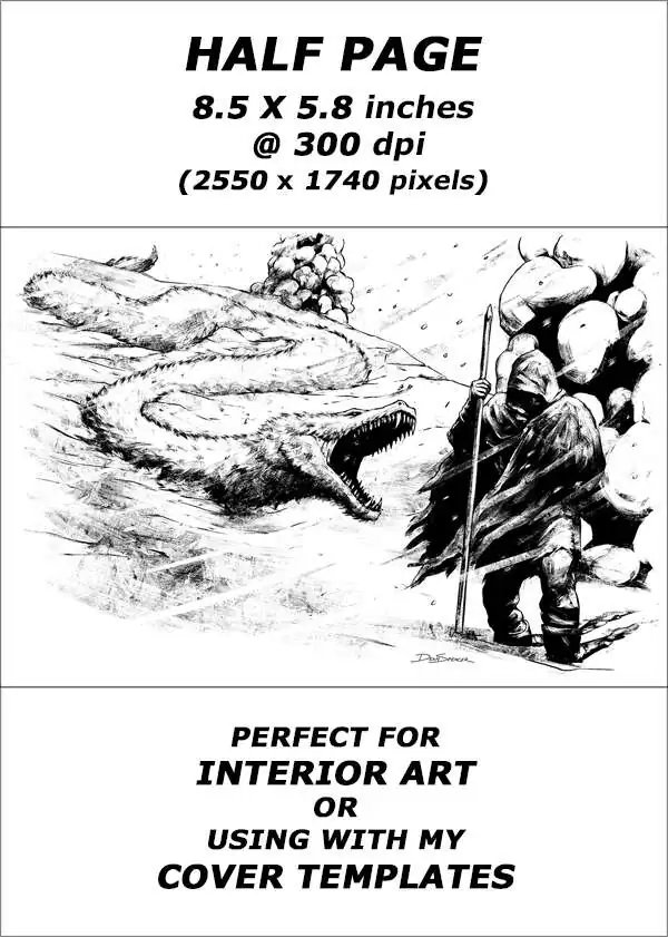 Half page line - Snow Serpent - RPG Stock Art - Dean Spencer Art | Half ...