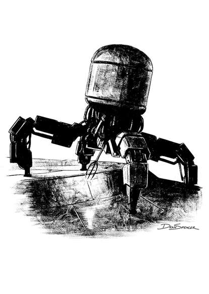 Filler spot -character: droid; ship repair - RPG Stock Art - Dean ...