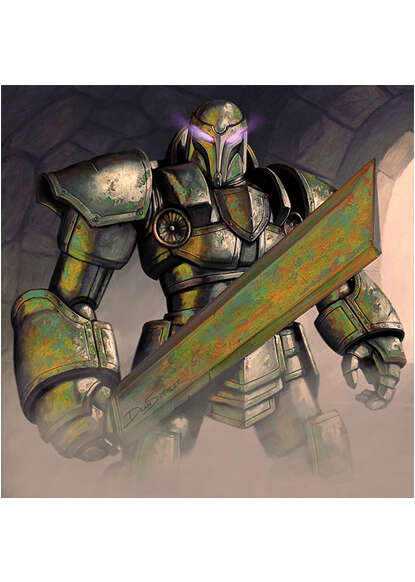 Colour card art - golem: iron green rust - RPG Stock Art - Dean Spencer ... Colour card art - golem: iron green rust - RPG Stock Art - Dean Spencer ...