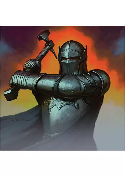 Colour card art - character: knight with warhammer - RPG Stock Art ...