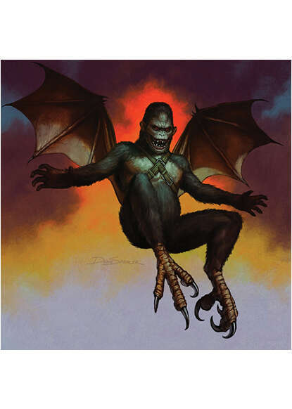 Colour card art - character: winged ape-man - RPG Stock Art - Dean ...