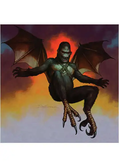 Colour card art - character: winged ape-man - RPG Stock Art - Dean ...