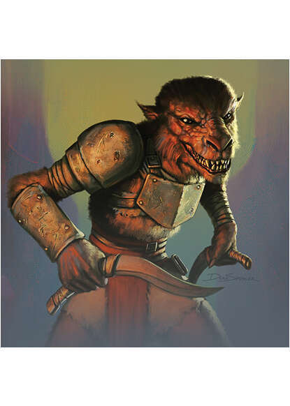 Colour card art - character: kobold rogue - RPG Stock Art - Dean ...