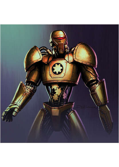 Colour card art - golem: clockwork - RPG Stock Art - Dean Spencer Art ...