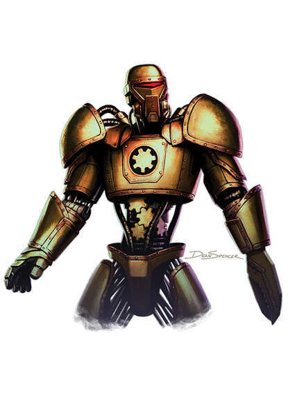 Colour cut out - golem: clockwork - RPG Stock Art - Dean Spencer Art ...