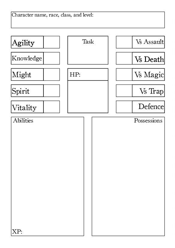 Light OSR Character Sheet (Printer Friendly) - Ordoalea | DriveThruRPG