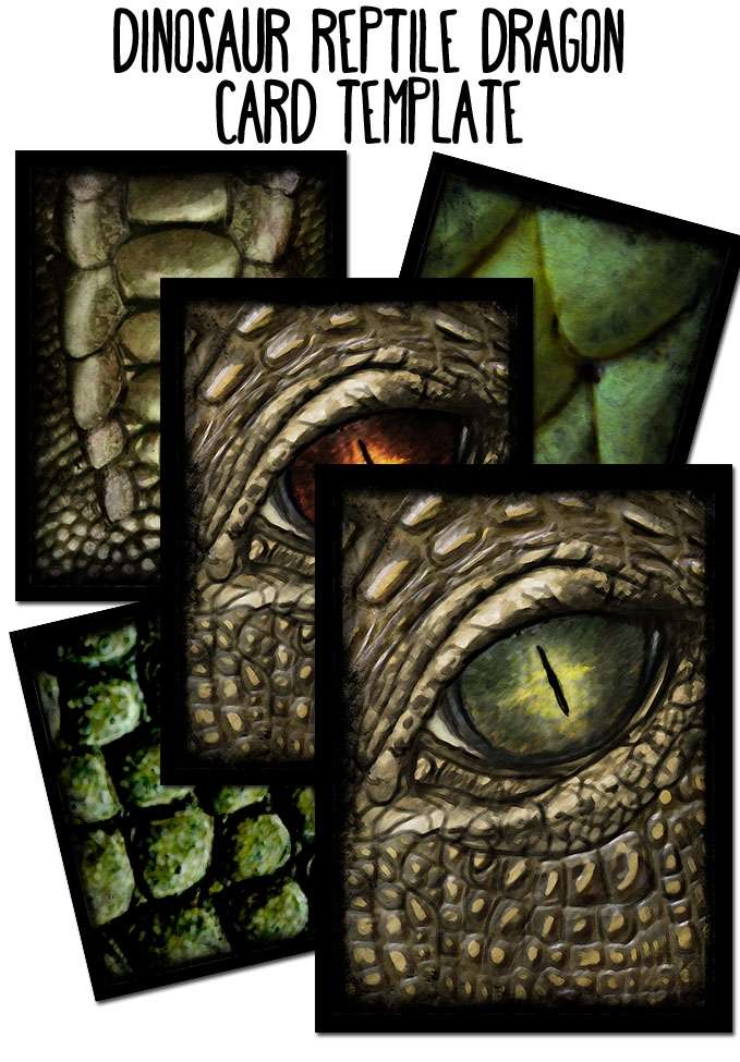 Cards template, Dinosaur Reptile Dragon with transparent window - Altro ...