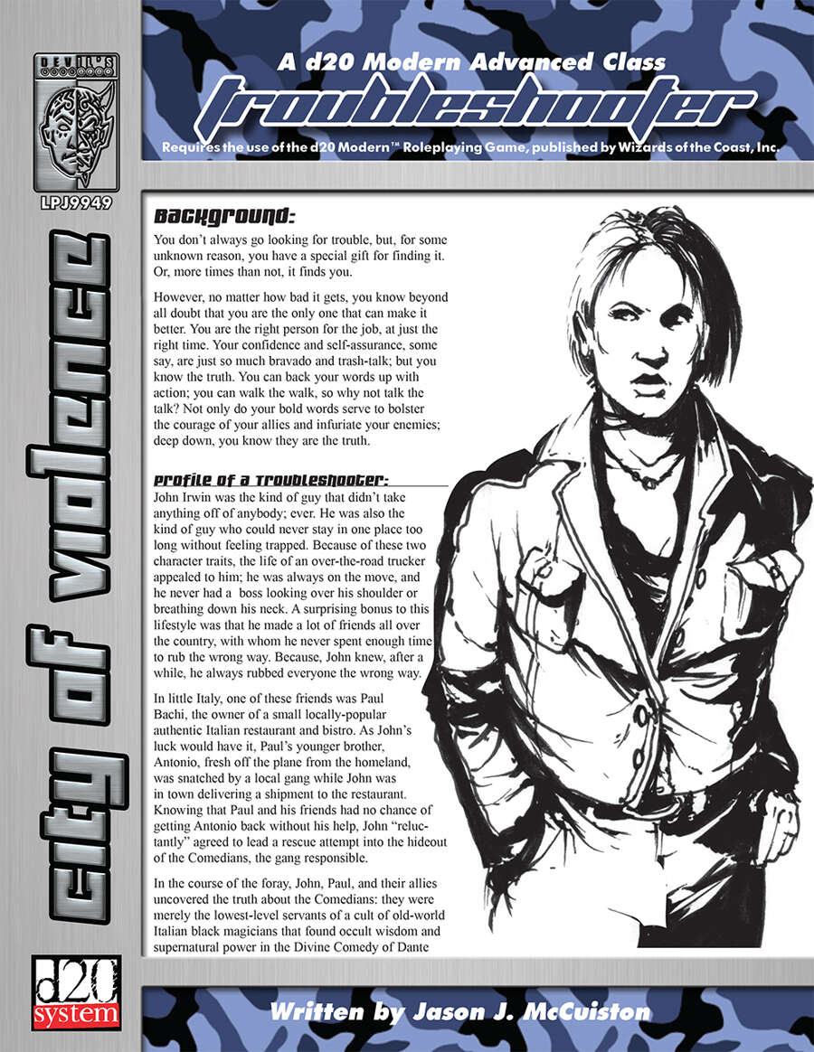 Prototype: Troubleshooter (D20 Modern) - LPJ Design | Haven: City of ...