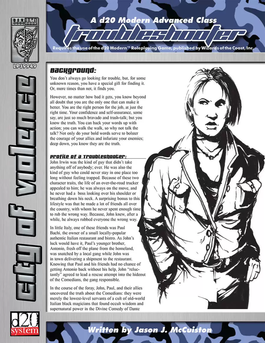Prototype: Troubleshooter (D20 Modern) - LPJ Design | Haven: City of ...