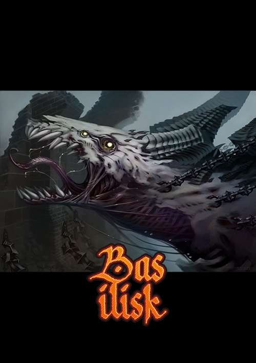 Giant chained dragon zombie head illustration - Basilisk Art | DriveThruRPG