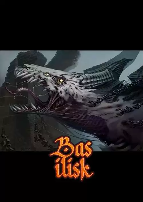 Giant chained dragon zombie head illustration - Basilisk Art | DriveThruRPG