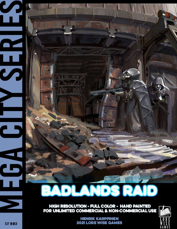 Cyberpunk Art - Badlands Raid - Lore Wise Games | Sci-fi Stock Art ...