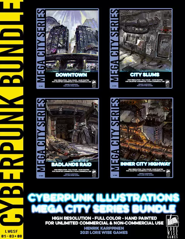 Cyberpunk Art - Mega City Series 1 [BUNDLE] - Lore Wise Games | Sci-fi ...