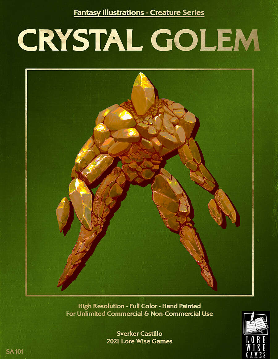 Fantasy Art - Crystal Golem - Lore Wise Games | Fantasy Stock Art ...