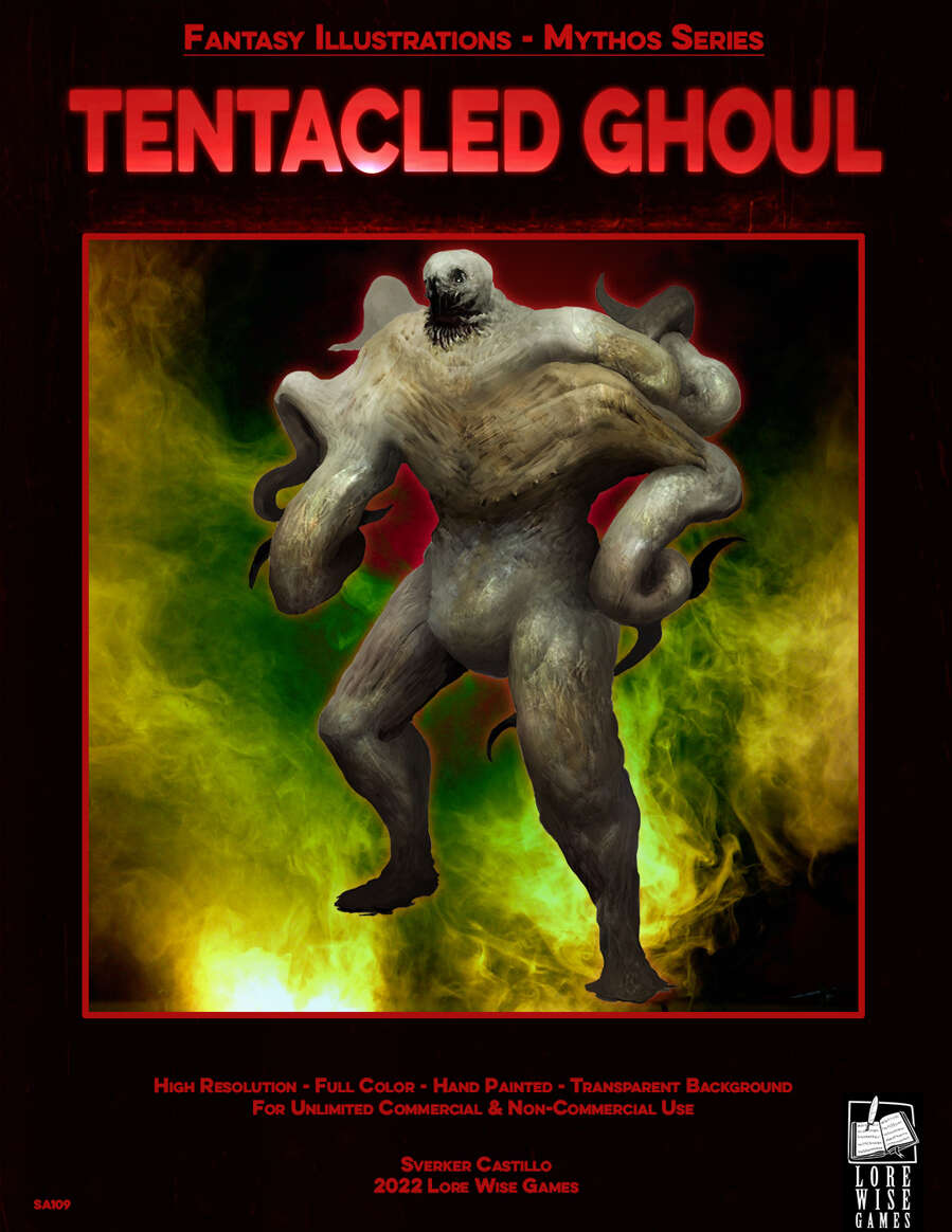 Mythos Art - Tentacled Ghoul - Lore Wise Games | Horror Stock Art ...