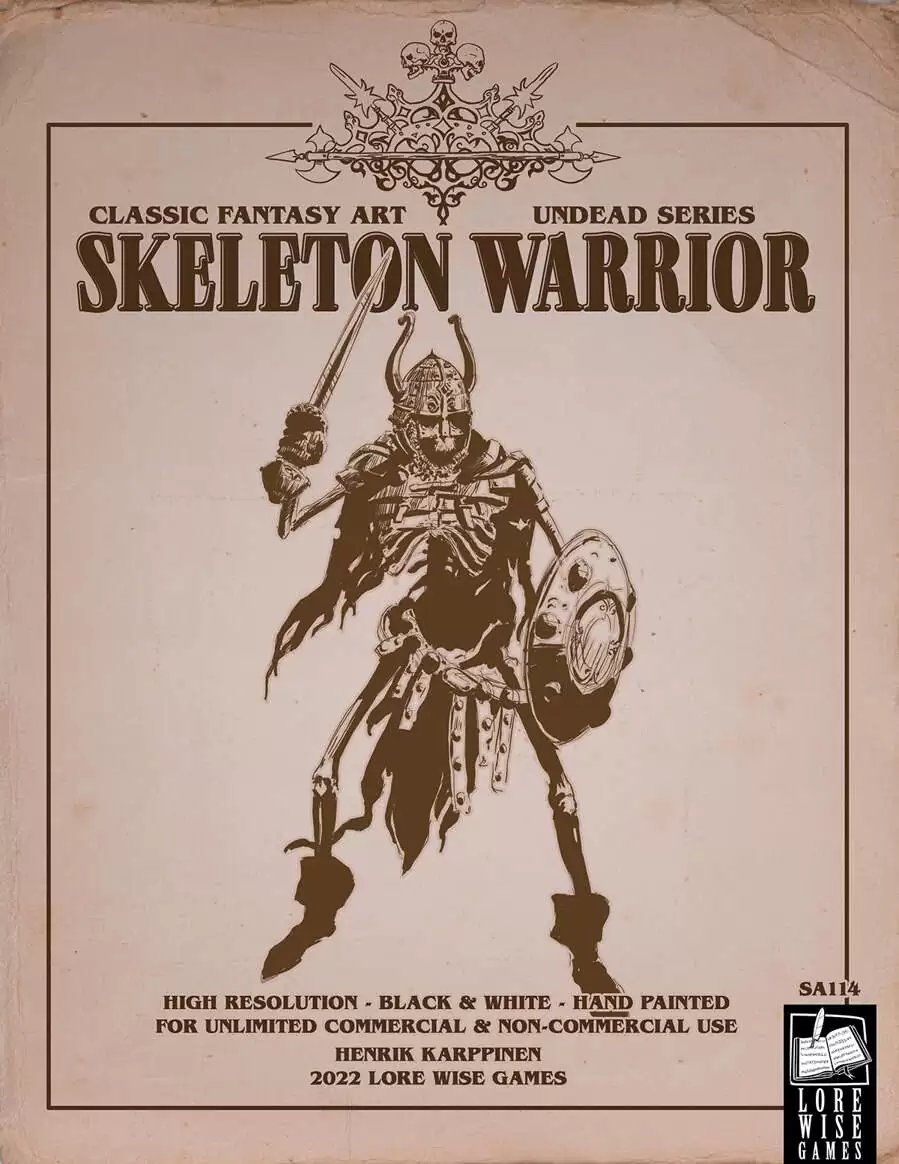 Fantasy Art - Skeleton Warrior - Lore Wise Games | Fantasy Stock Art ...