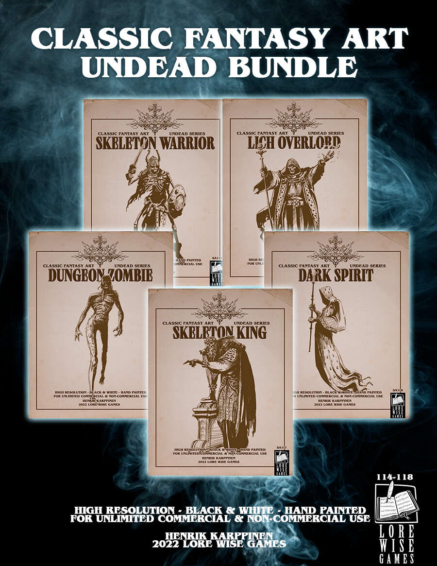 Fantasy Art - Undead Series (114-118) [BUNDLE] - Lore Wise Games ...