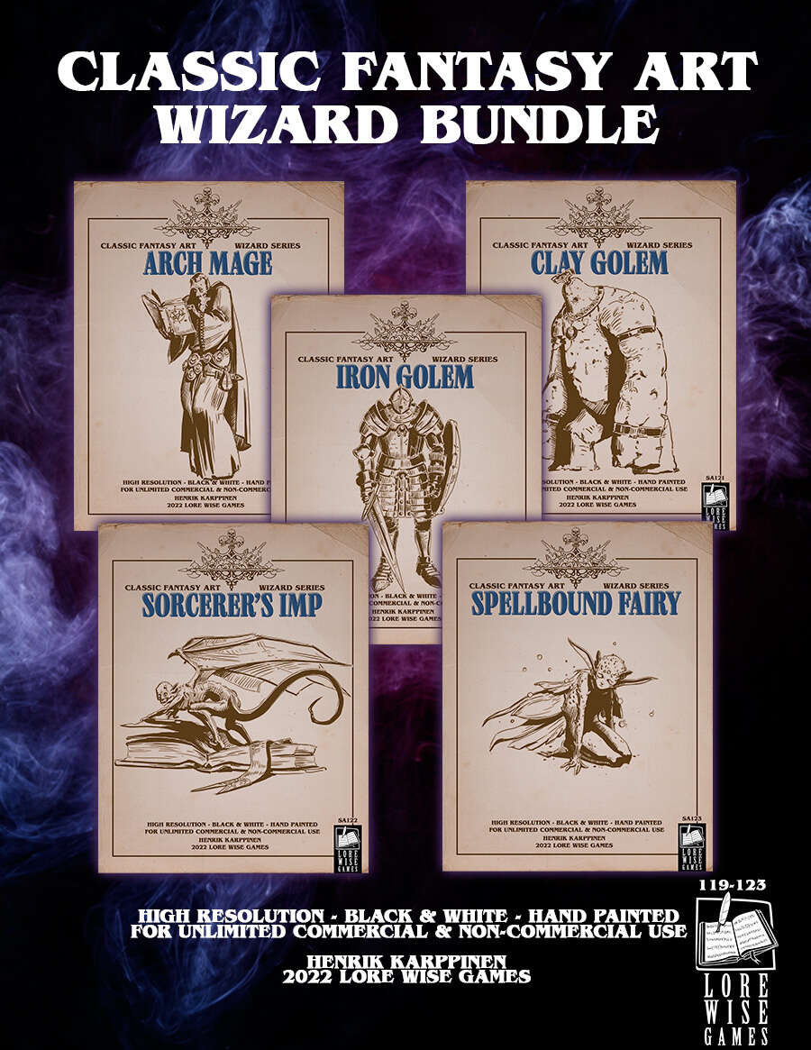 Fantasy Art - Wizard Series (119-123) [BUNDLE] - Lore Wise Games ...