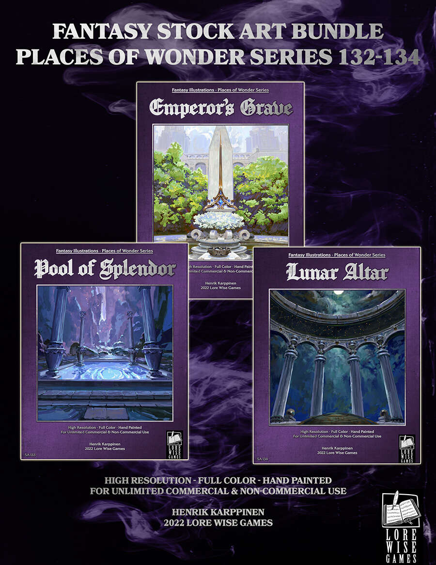 Fantasy Art - Places of Wonder Series (132-134) [BUNDLE] - Lore Wise Games | Fantasy Stock Art ...
