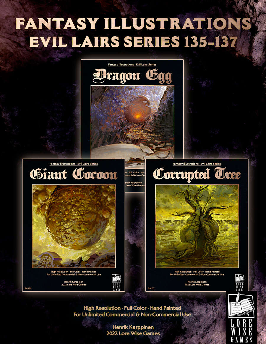 Fantasy Art - Evil Lairs Series (135-137) [BUNDLE] - Lore Wise Games ...