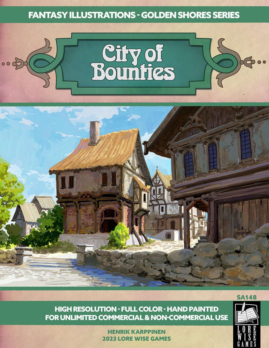 Fantasy Art - City of Bounties - Lore Wise Games | Fantasy Stock Art ...