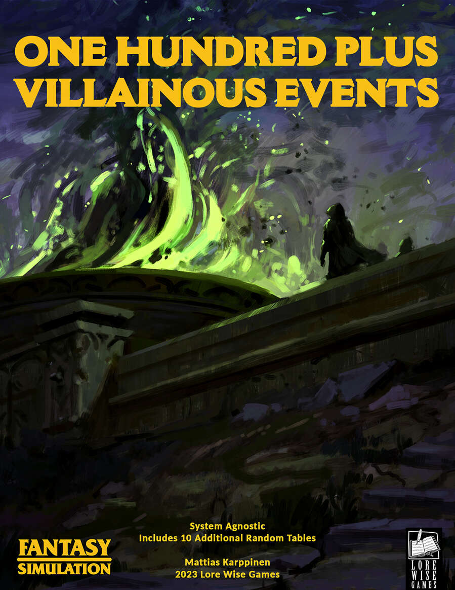 1d100 Plus Villainous Events - Lore Wise Games | Fantasy Simulation ...