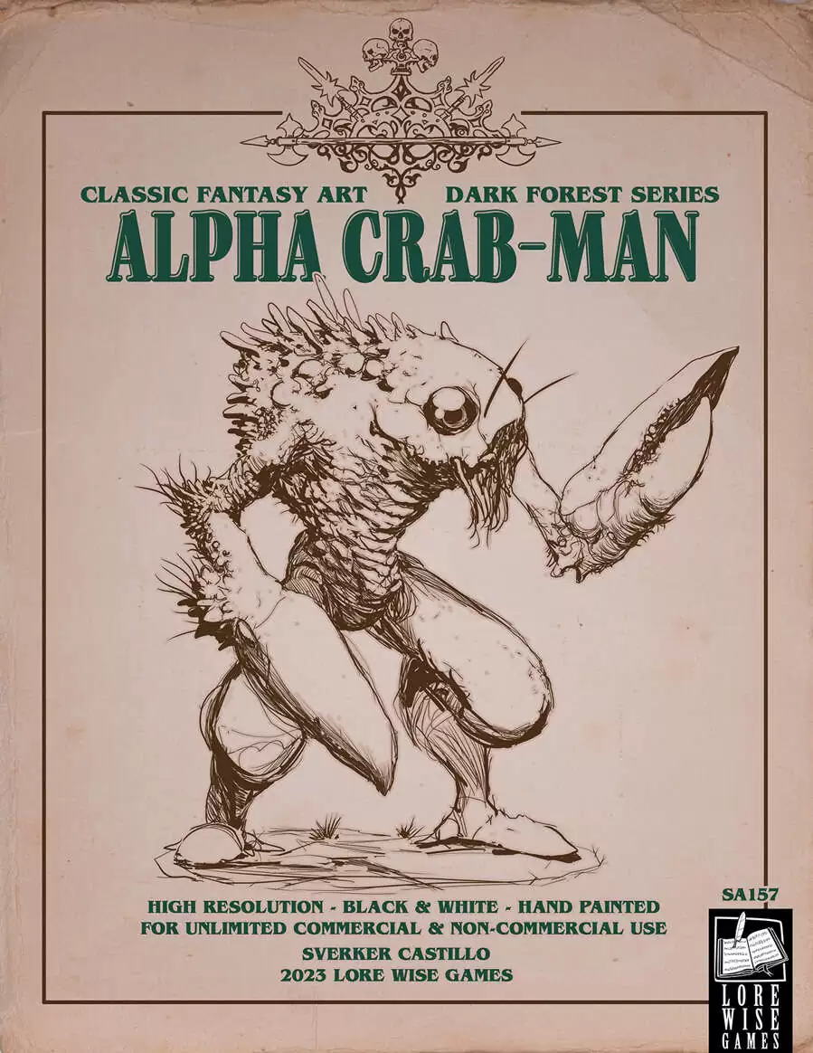 Fantasy Art - Alpha Crab-Man - Lore Wise Games | Fantasy Stock Art ...