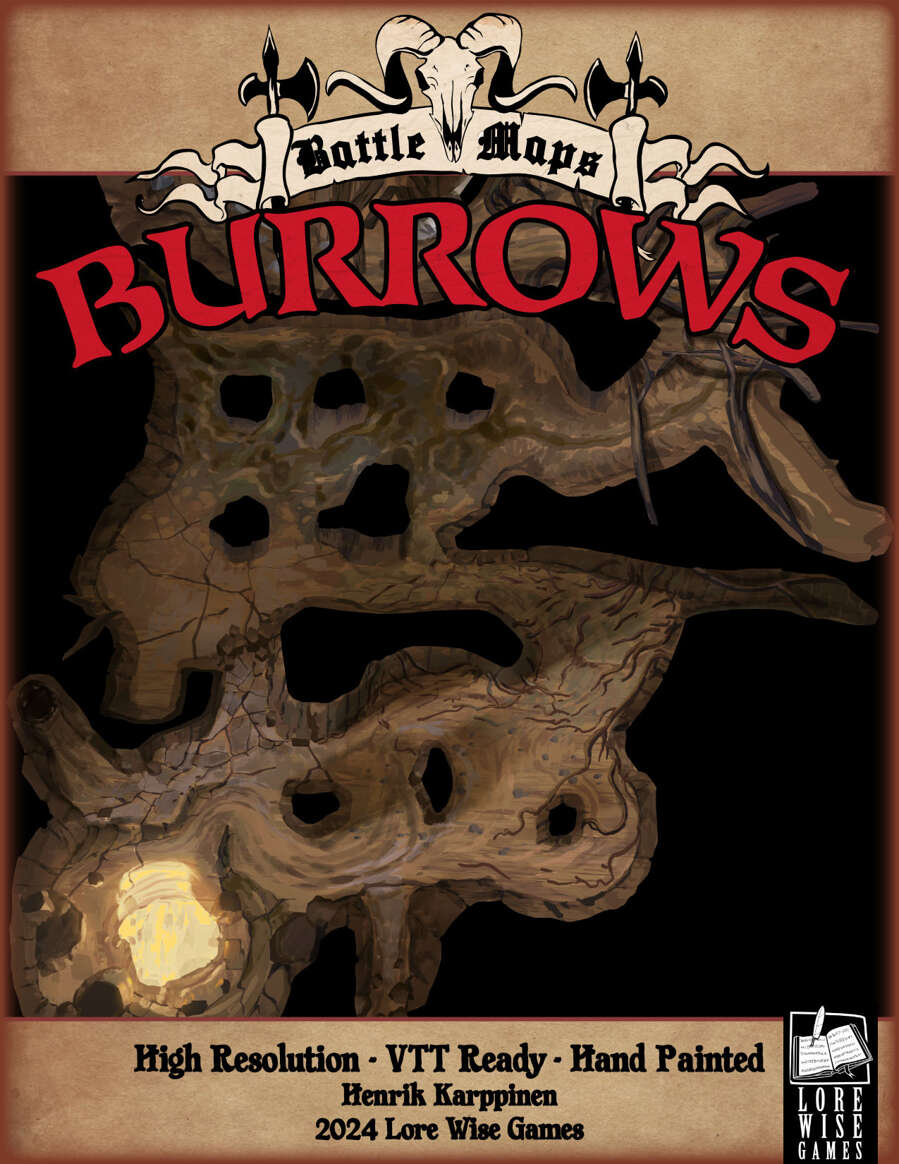 Battle Maps: Burrows - Lore Wise Games | Battle Maps | DriveThruRPG