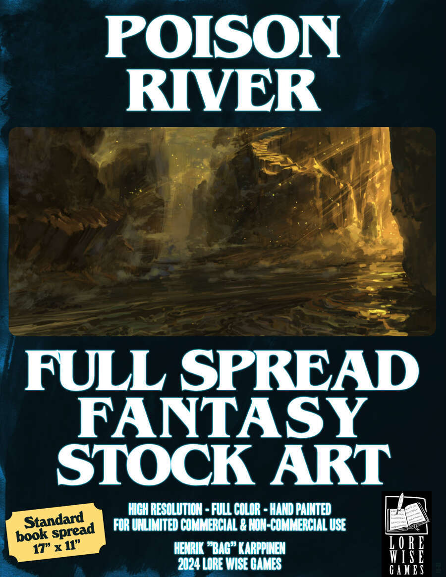 Full Spread Art - Poison River - Lore Wise Games | Fantasy Stock Art | DriveThruRPG