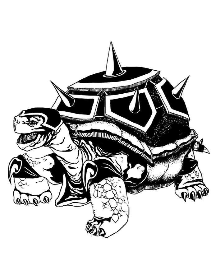 THC Stock Art: Battle Tortoise (BW png) - Tortoise & Hare Creations ...