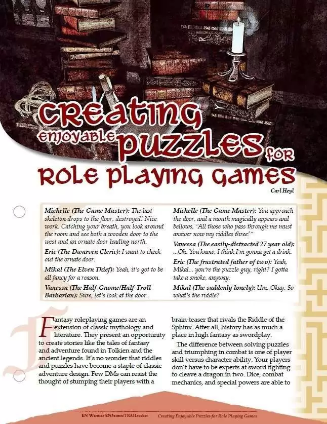 Creating Enjoyable Puzzles for Role Playing Games [5E] - EN Publishing ...