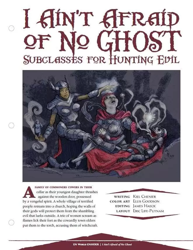EN5ider #39 - I Ain't Afraid of No GHOST: Subclasses for Hunting Evil ...
